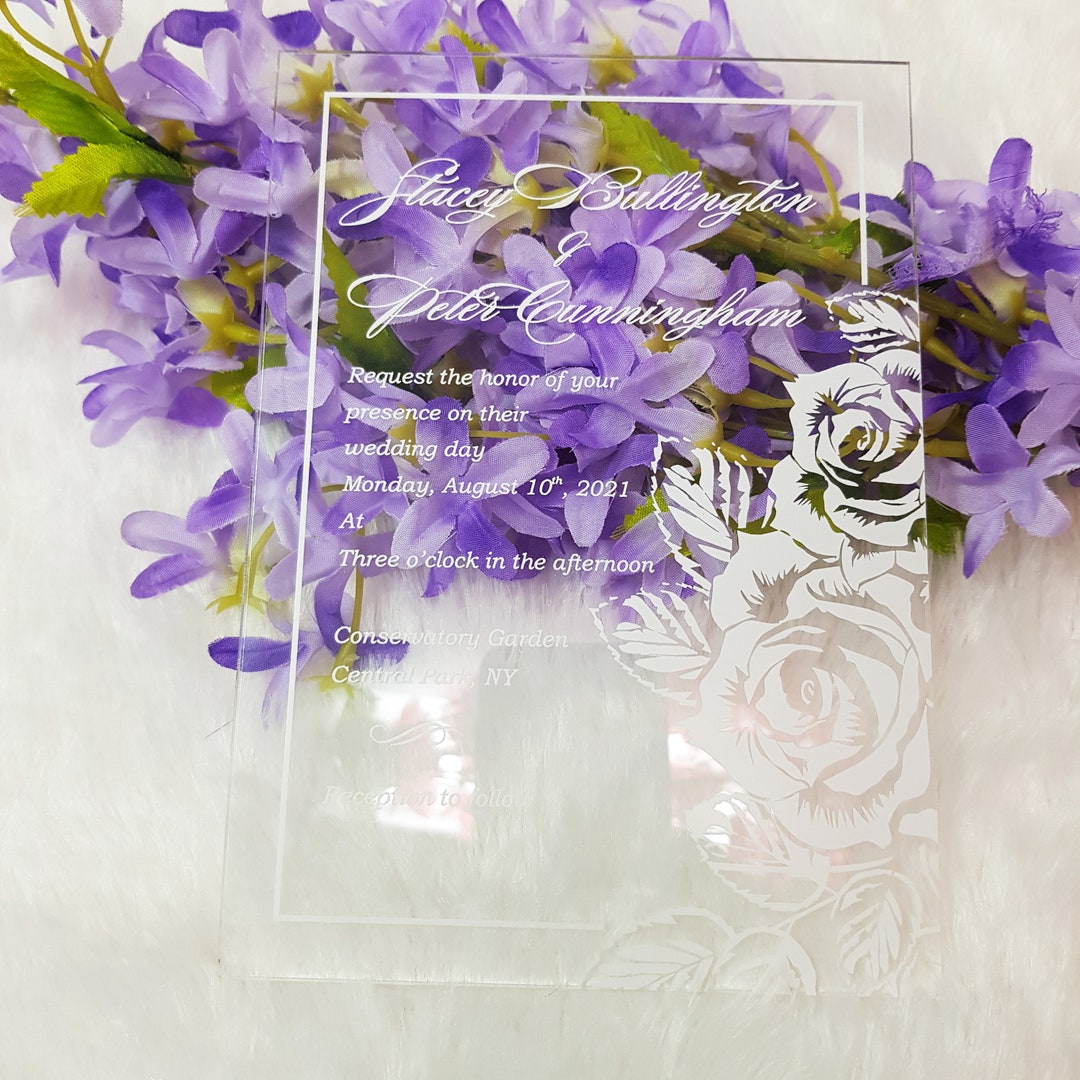 Clear Acrylic Invitation, Wedding Invitation, Wedding Invitations, RSVP ...