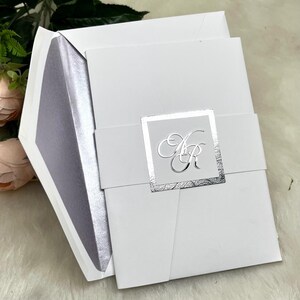 Silver Mirror Acrylic Wedding Invitation With White Pocket Envelope - Etsy