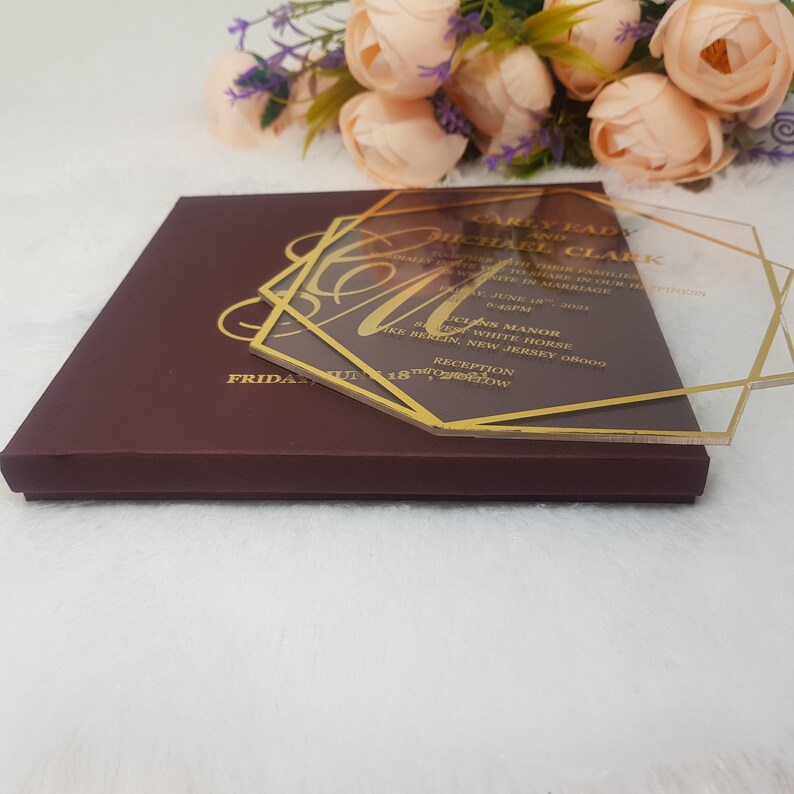 Luxury Wedding Invitation Acrylic Invitations Plexiglass | Etsy