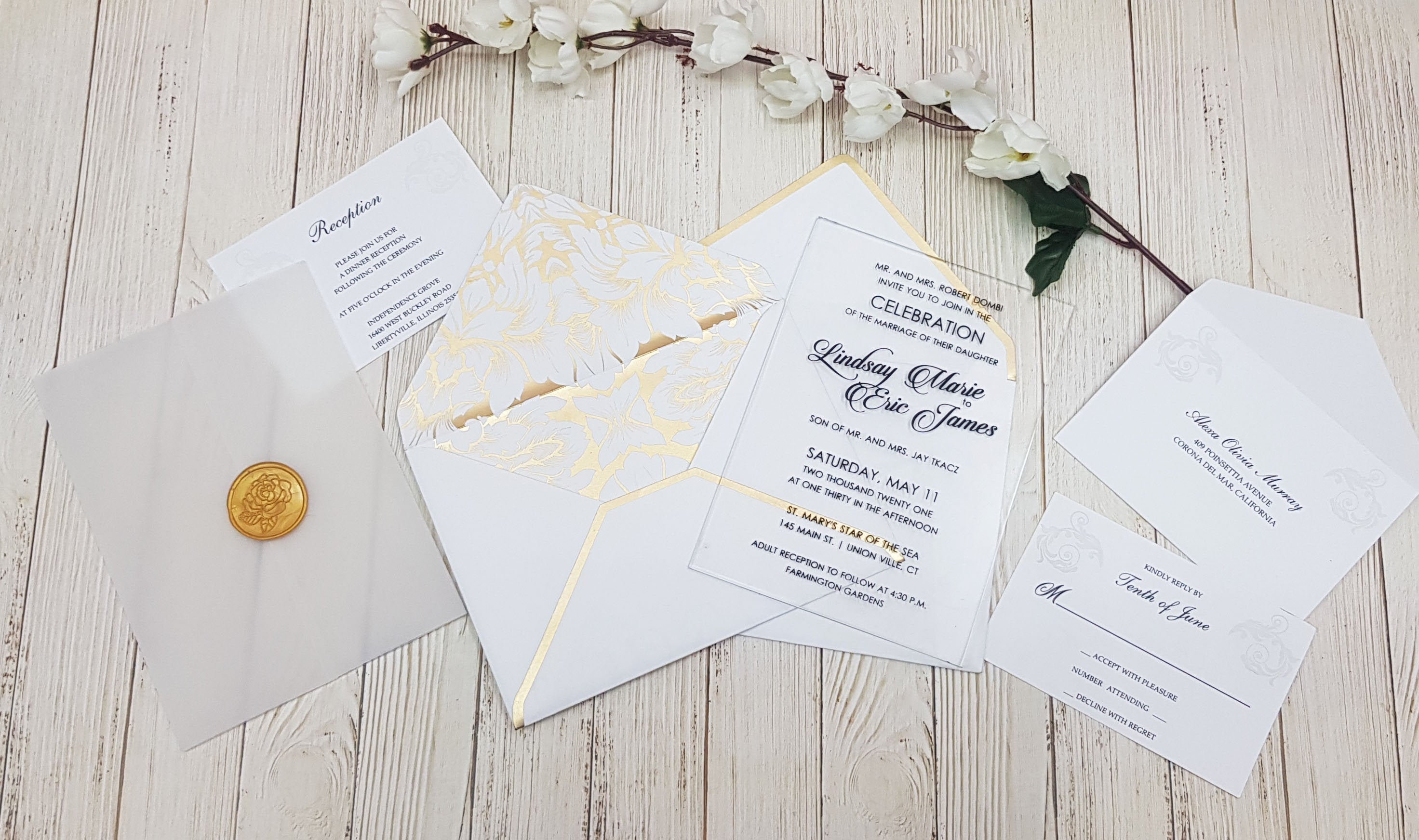Clear Acrylic Invitation Wedding Invitation Wedding - Etsy