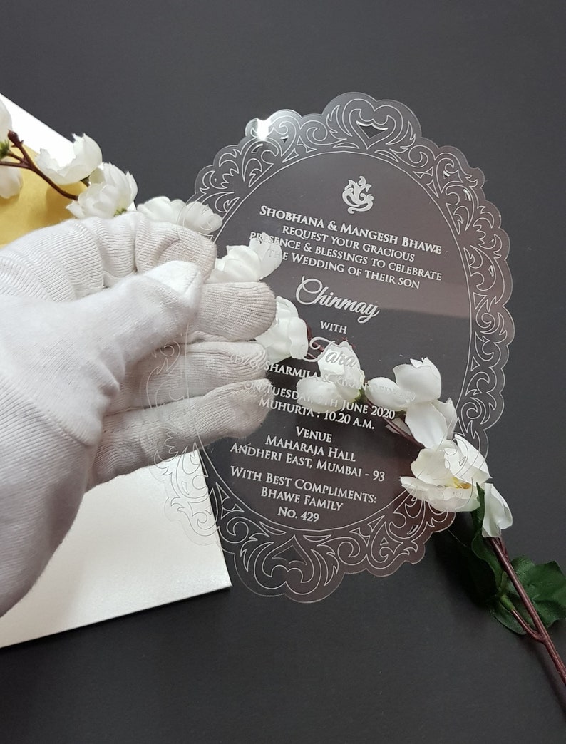 Vintage Clear Acrylic Invitation Luxury Invitation Wedding - Etsy