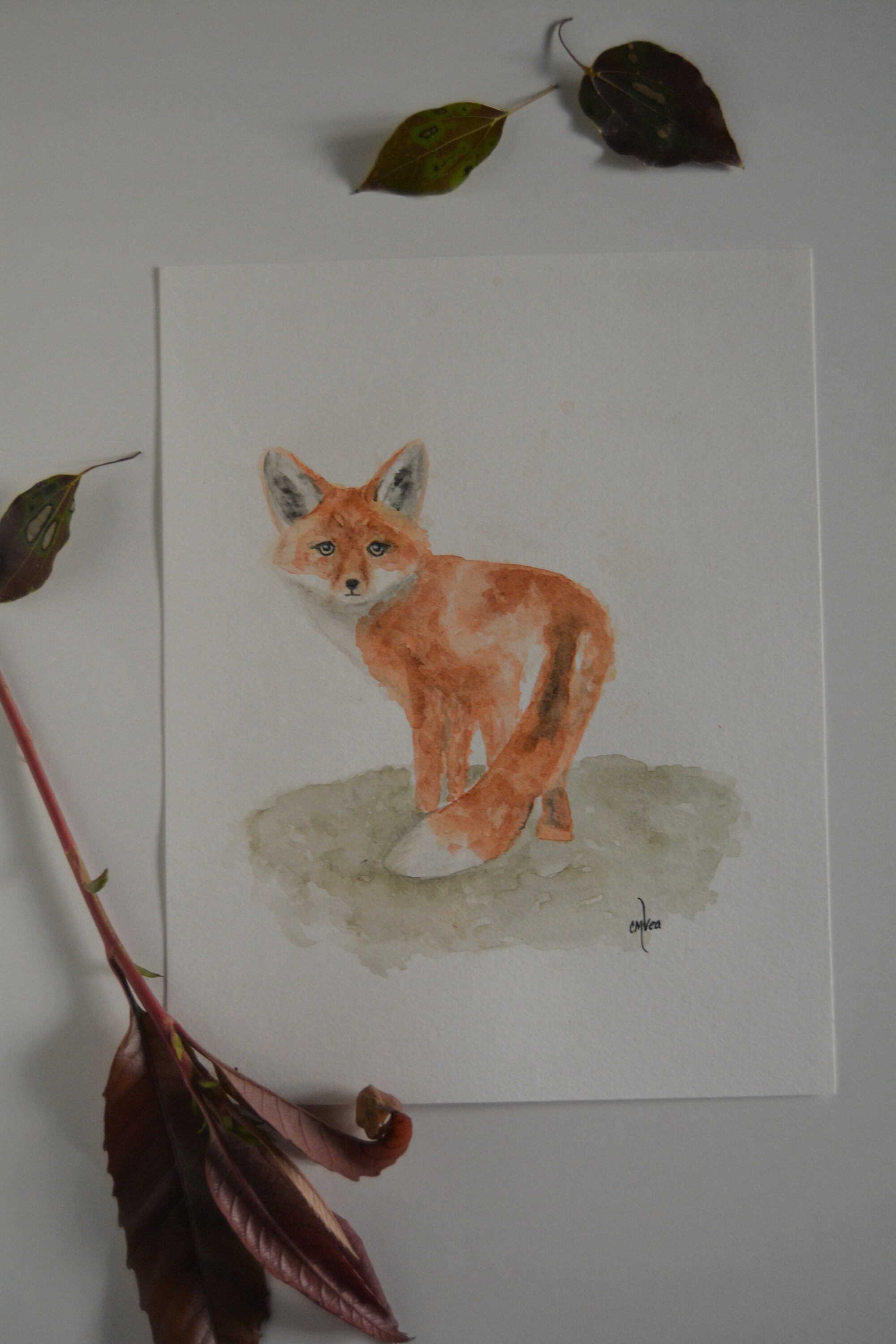 Fox Watercolor Painting Watercolor Fox Painting Woodland - Etsy