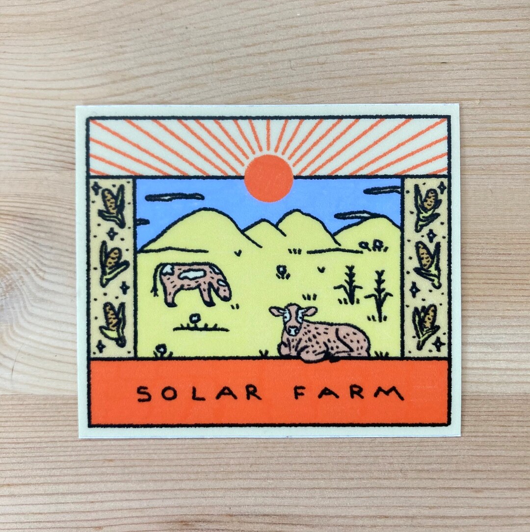 Solar Farm Vinyl Sticker - Etsy