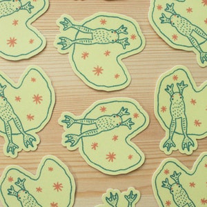 Frog on A Lilypad Vinyl Sticker - Etsy