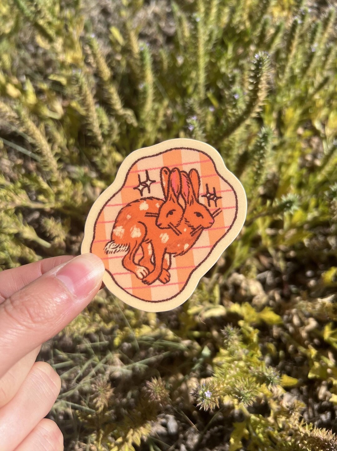 Two-headed Rabbit Vinyl Sticker - Etsy