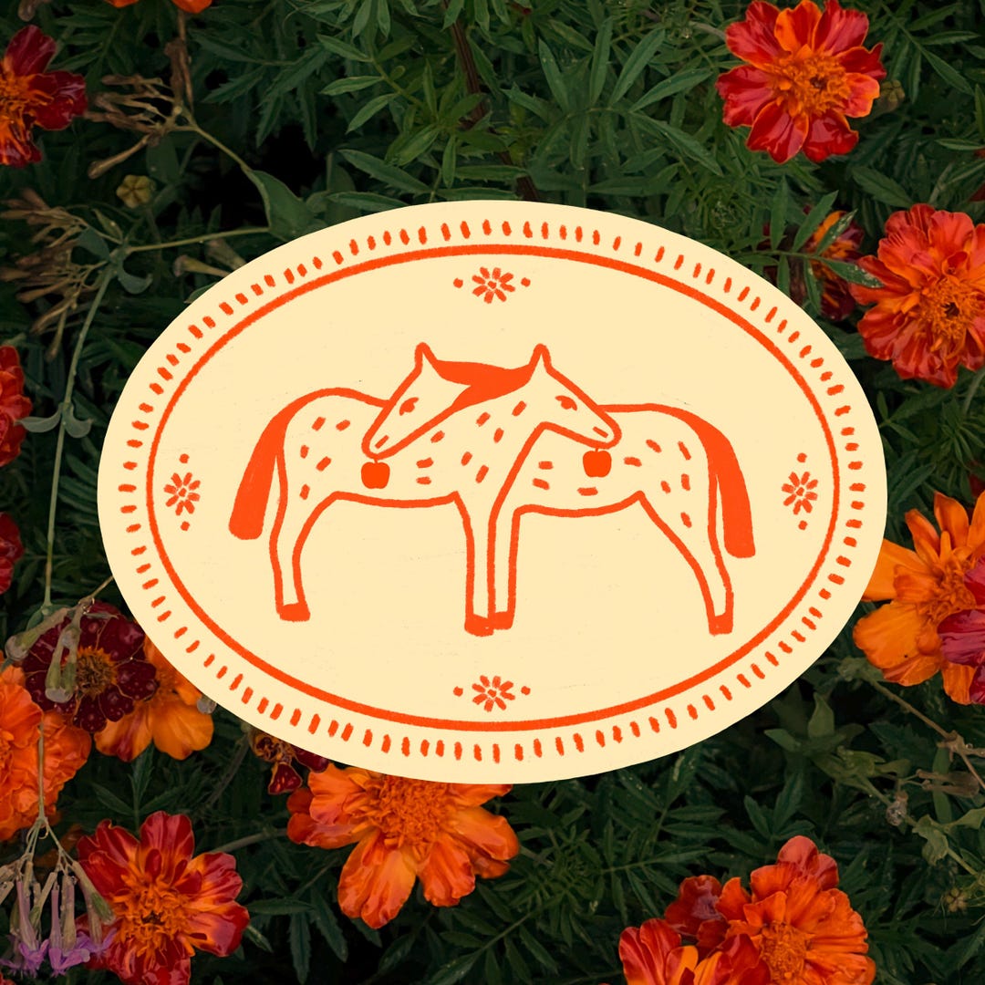 Hugging Horses Vinyl Sticker - Etsy