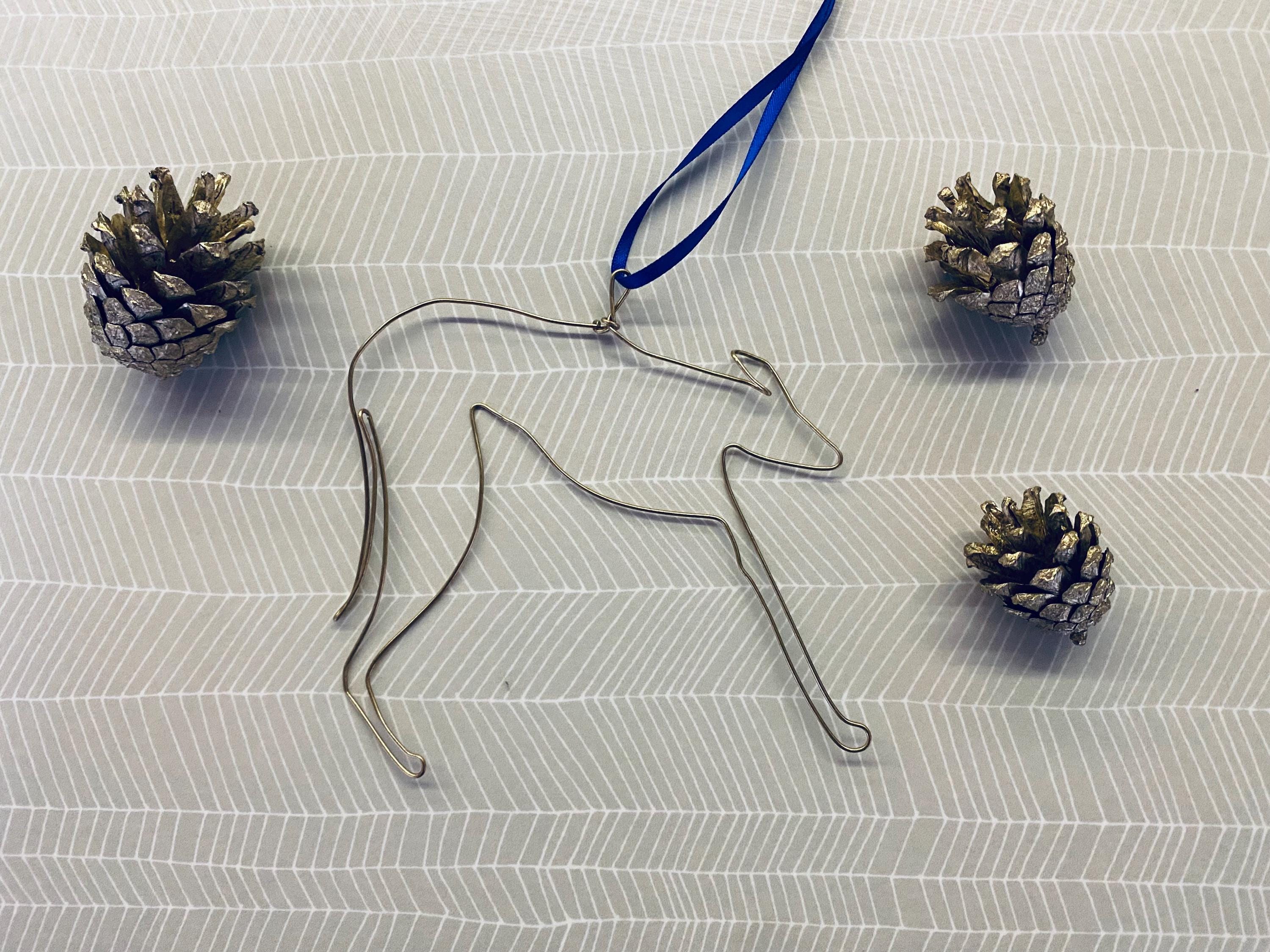 Galgo Christmas Ornament / Wrapped Wire Whippet Figurine / Greyhound ...