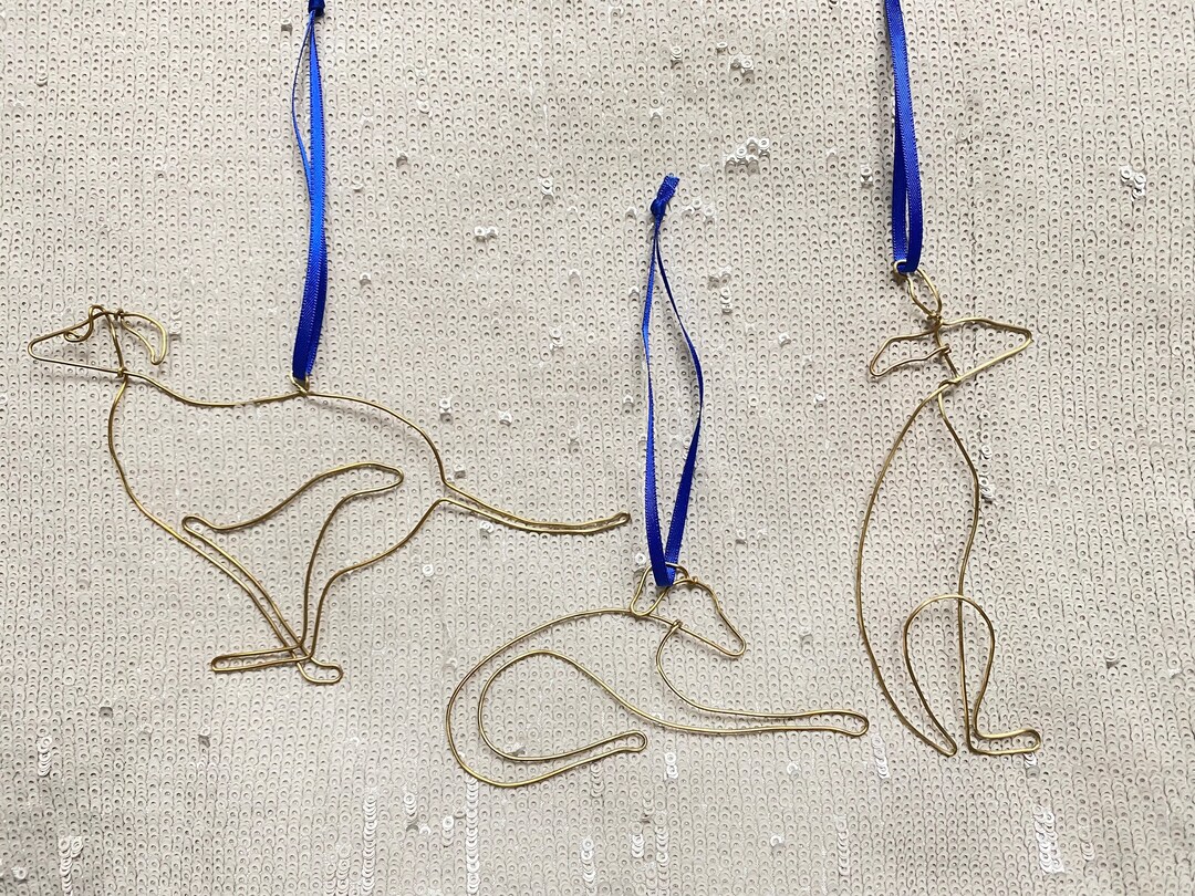 Galgo Christmas Ornament / Wrapped Wire Whippet Figurine / Greyhound ...