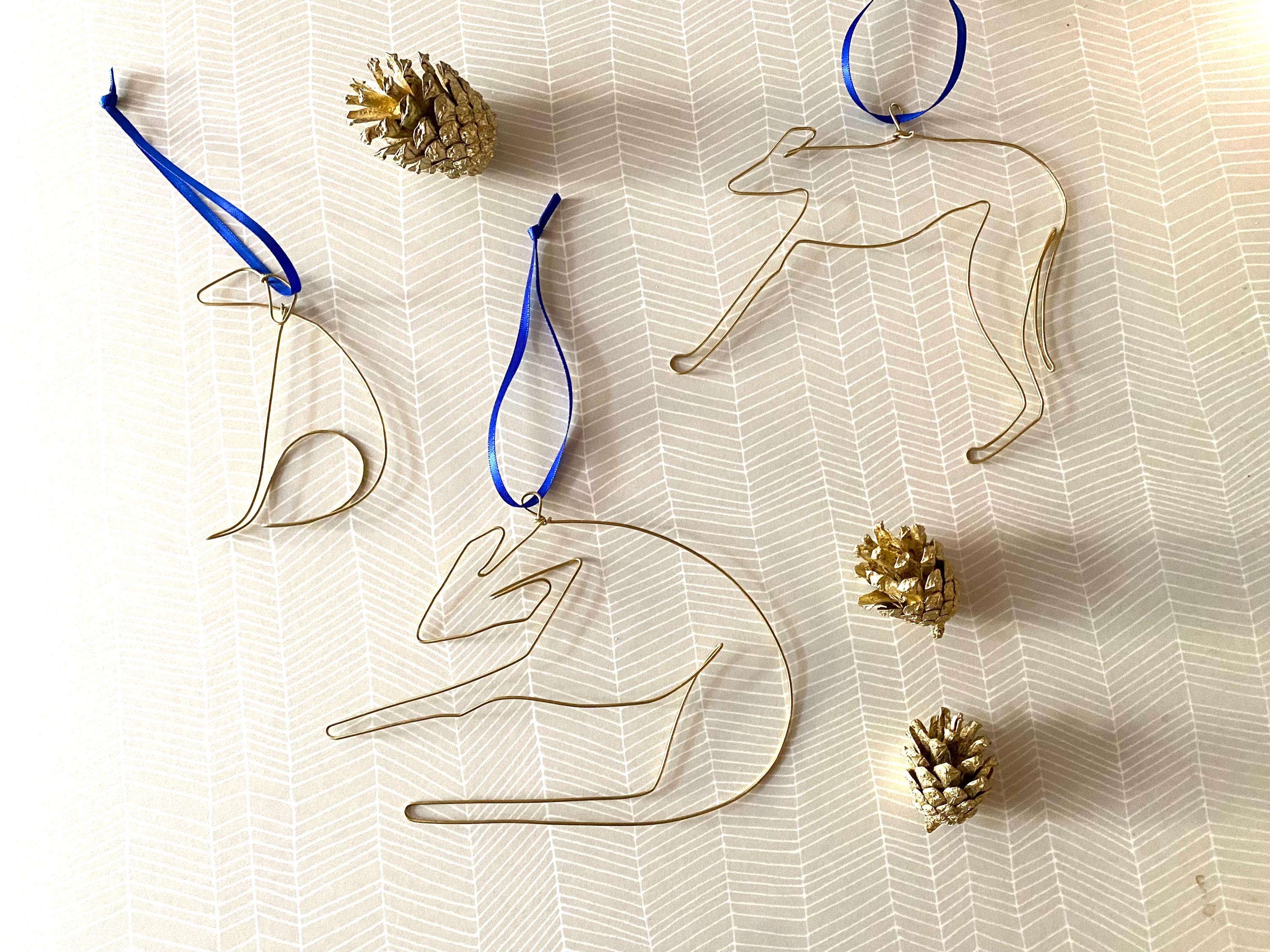 Galgo Christmas Ornament / Wrapped Wire Whippet Figurine / Greyhound ...