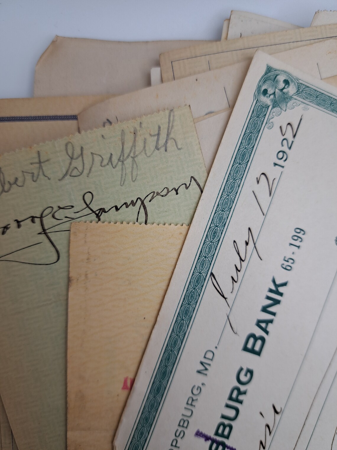 Vintage Used Bank Checks 1910-1940 for Mixed Media Collage, Bank ...