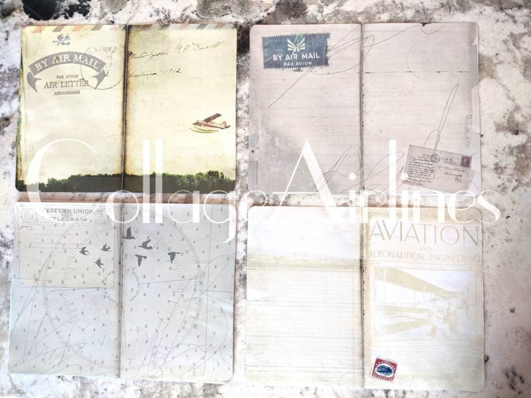 Digital Aviation Collage Journal Pages Printable - Etsy