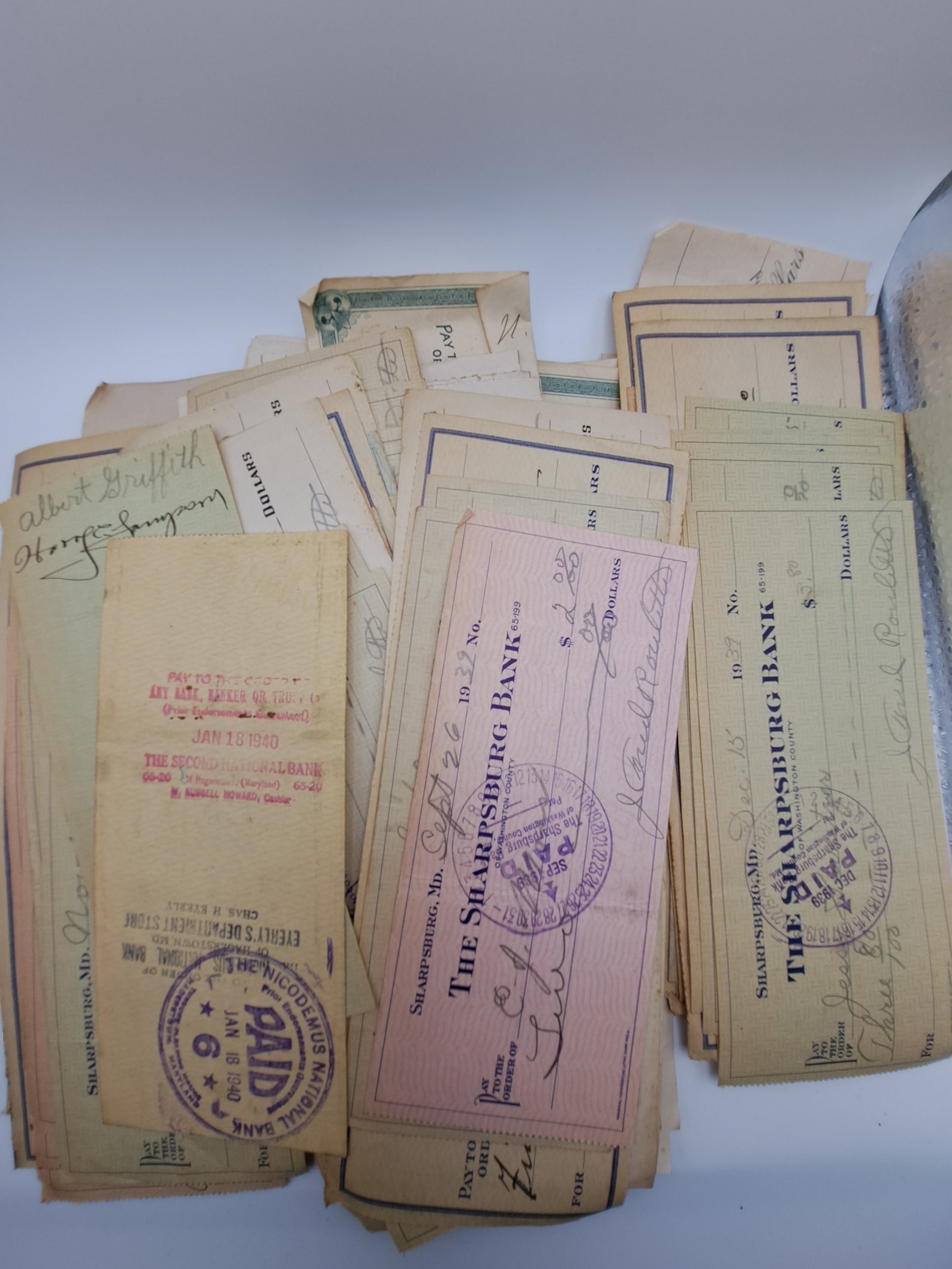 Vintage Used Bank Checks 1910-1940 for Mixed Media Collage, Bank ...