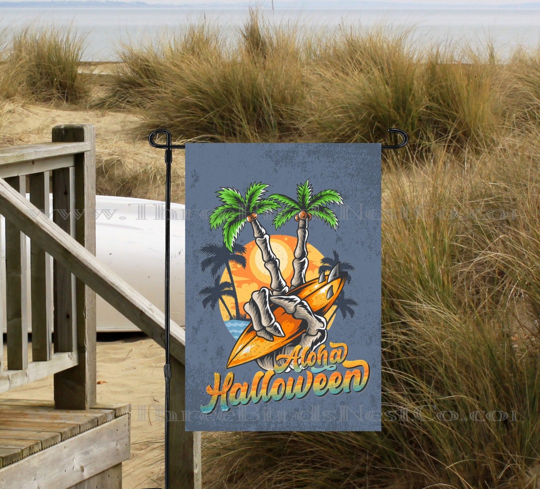 Aloha Halloween Skeleton Peace Sign Double-sided Garden Flag - Etsy