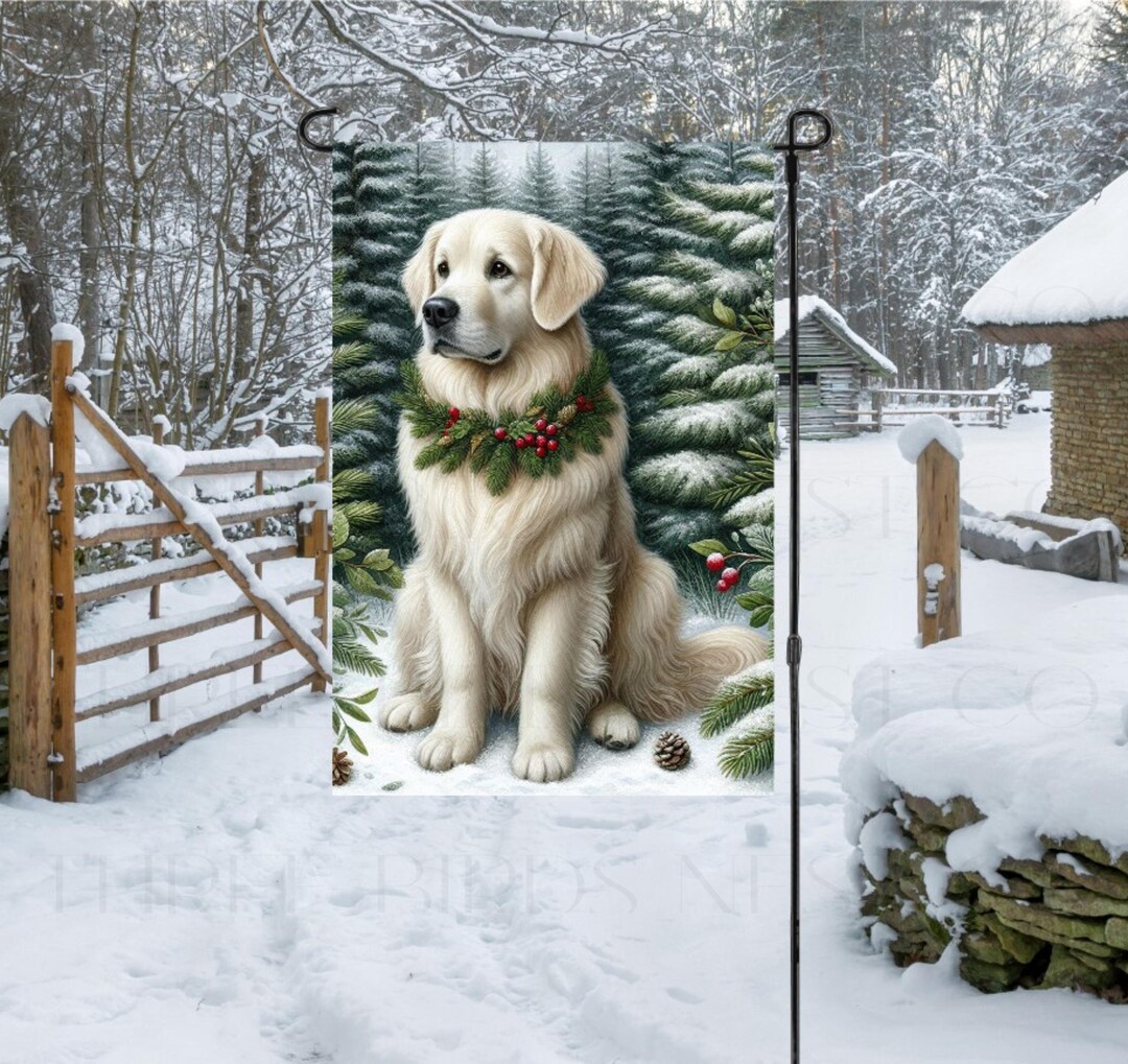 English Cream Golden Retriever Double-sided Garden Flag - Etsy