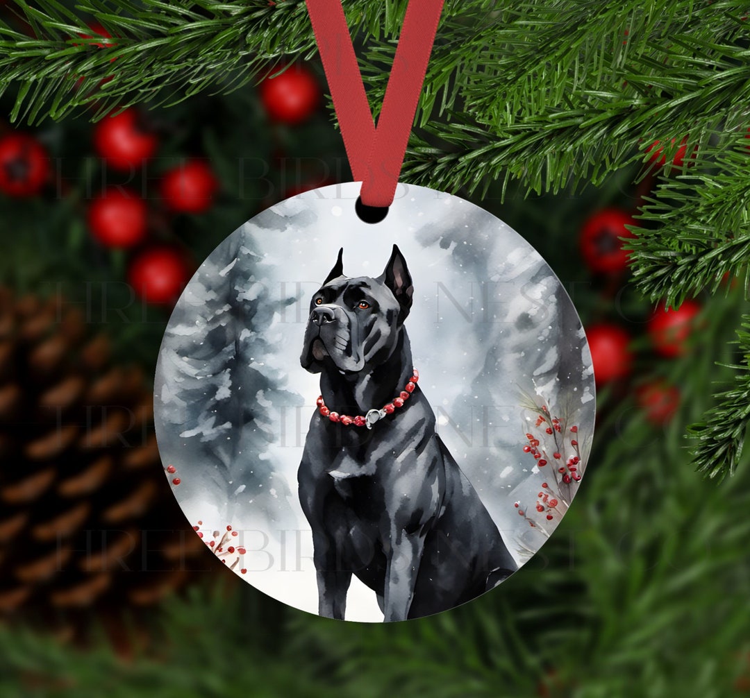 Cane Corso Dog Double Sided Christmas Ornament - Metal Ornament ...