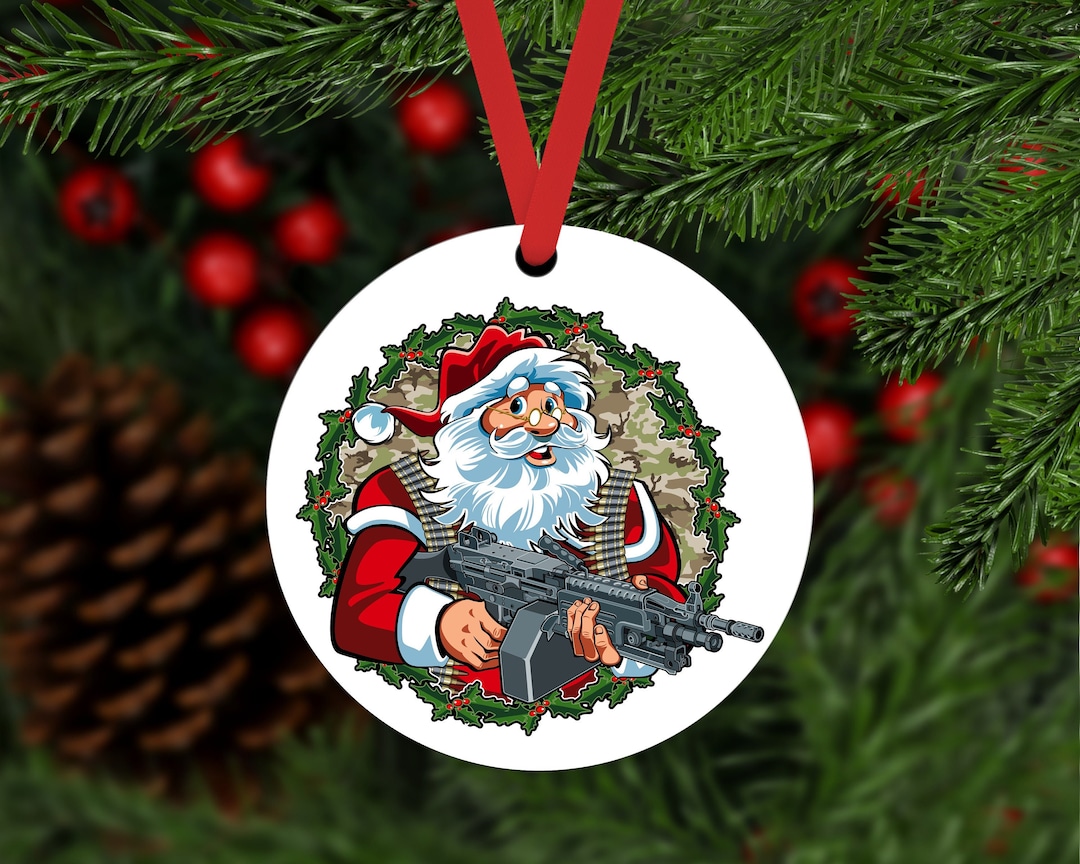 Santa Claus Ornament - 2nd Amendment Ornament - Gun Ornament ...