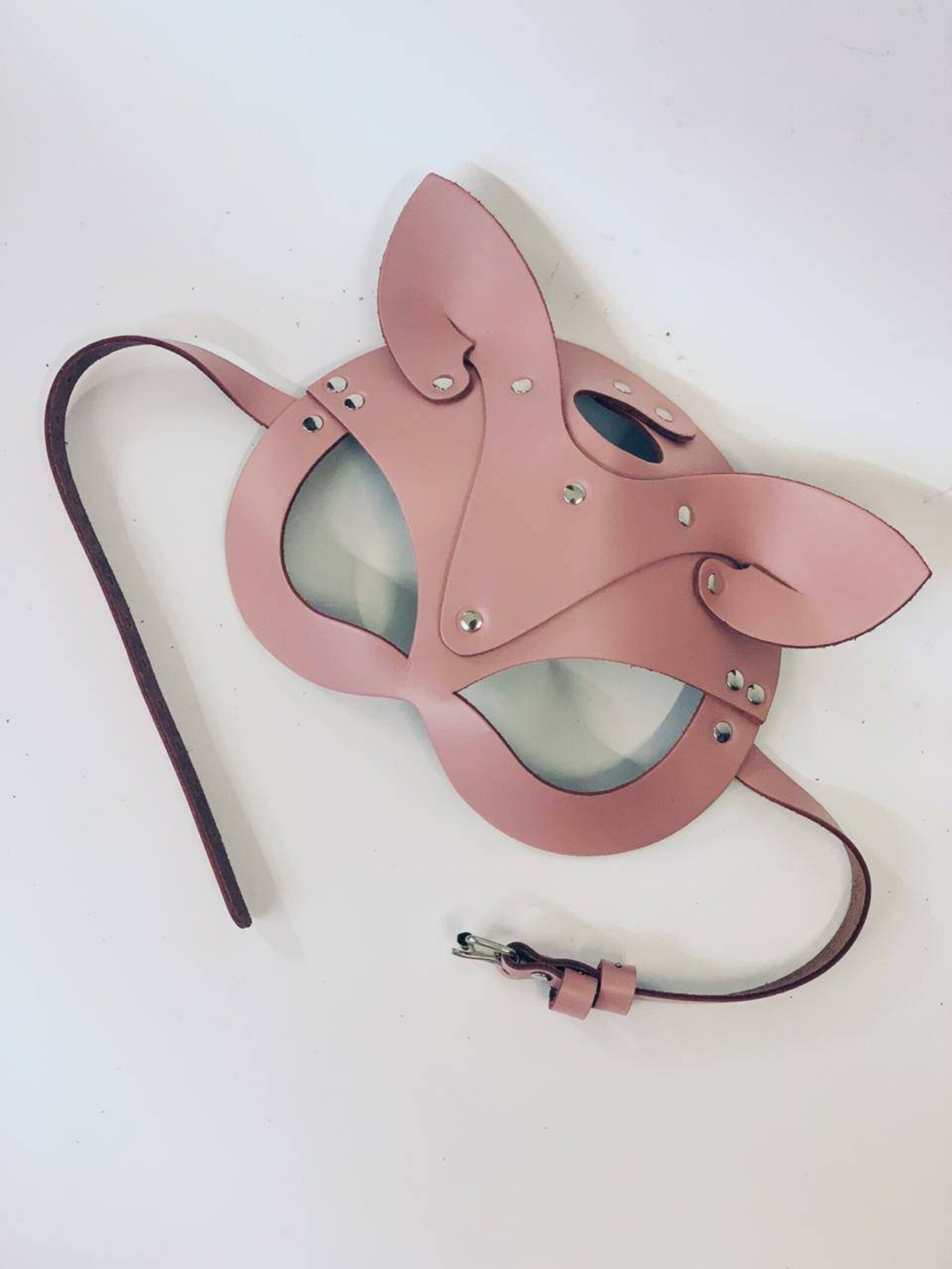 Pink Catwoman Mask Pink Cat Mask Cat Leather Mask Leather | Etsy