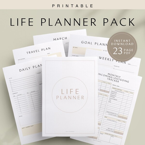 Life Planner Pack Printable Instant Donwnload A4 A5 US - Etsy Canada