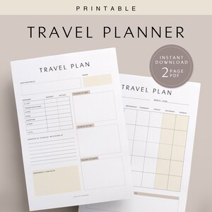 Travel Planner, Printable, Instant Download, A4, A5, US Letter - Etsy