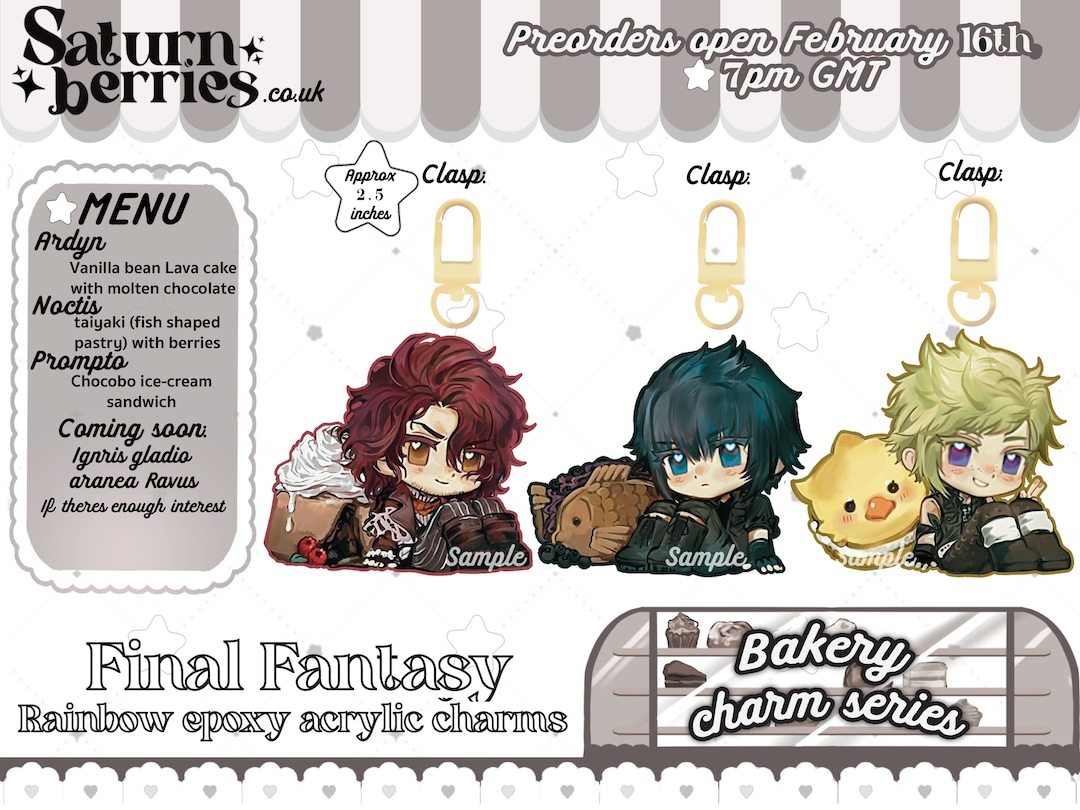 Final Fantasy Bakery Series | FFXV | Rainbow Epoxy Acrylic Charms ...