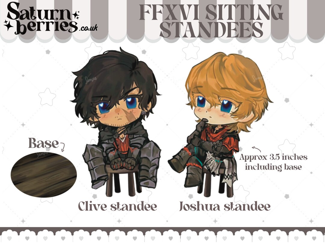 FFXVI Sitting Standees Rainbow Acrylic Clive Rosfield Joshua Rosfield ...