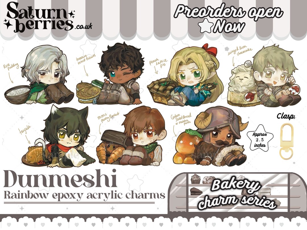 DUNMESHI Delicious in Dungeon Bakery Charms Rainbow Epoxy Acrylic 2.5 ...