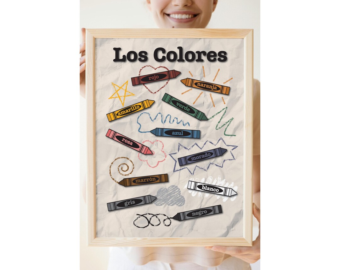 Spanish Colors Poster: Los Colores, Educational Nursery Decor - Etsy