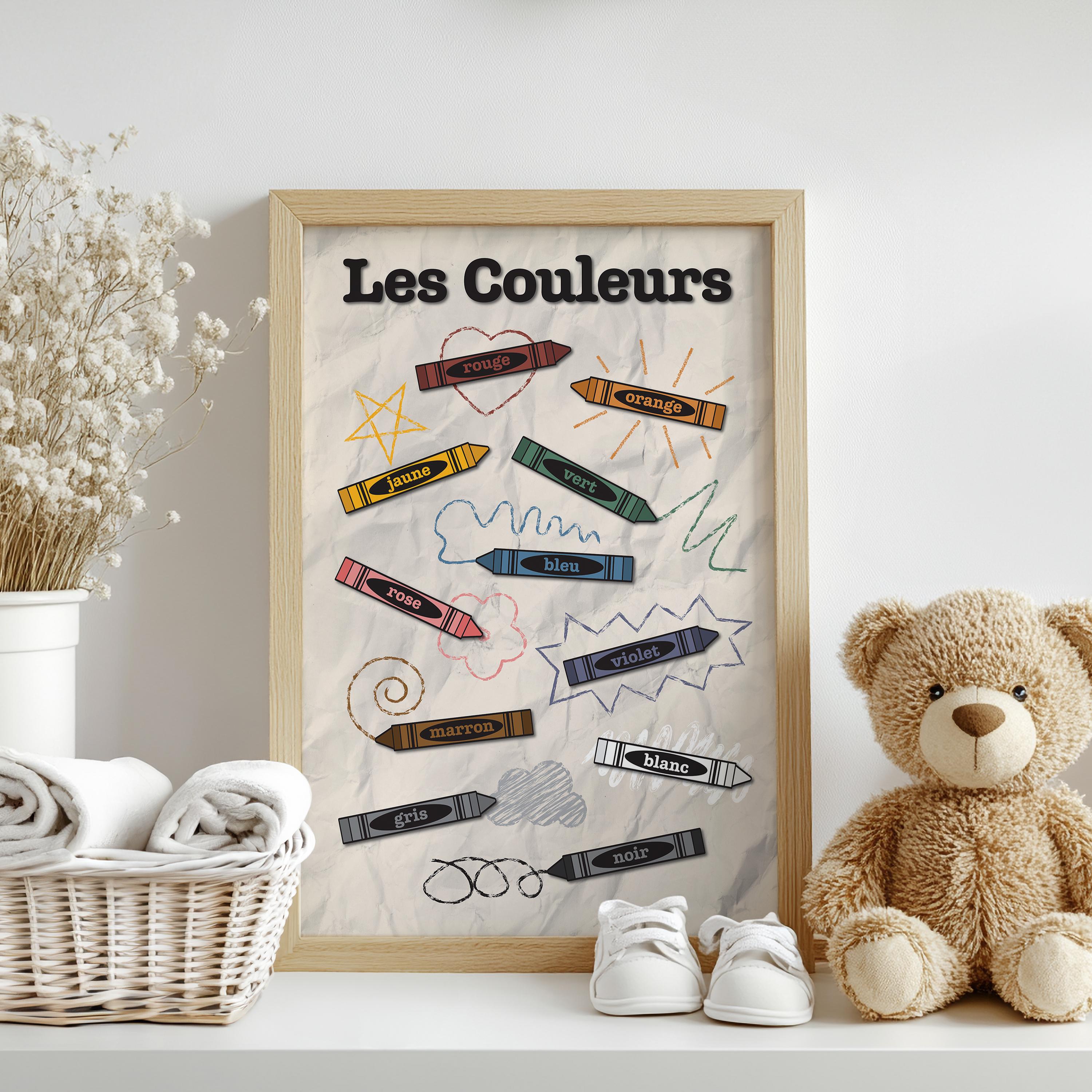 French Color Words Poster: Educational Nursery Classroom Decor - Etsy