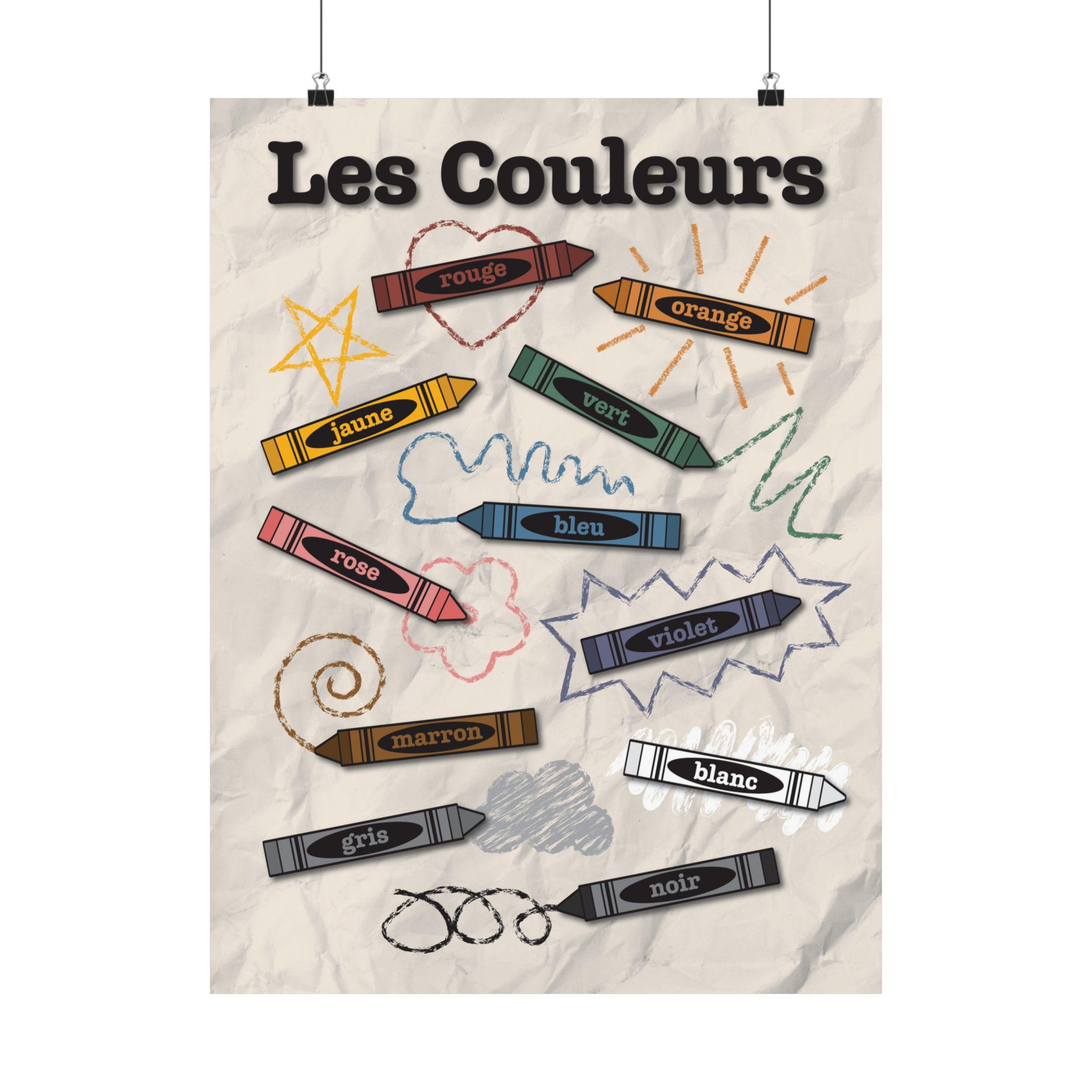 French Color Words Poster: Educational Nursery Classroom Decor - Etsy