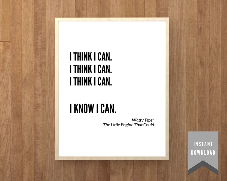 I Think I Can Quote Print – Motivational Wall Art (digital Download) - Etsy