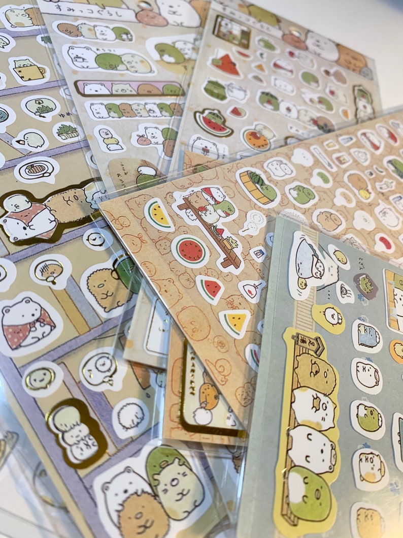 Cute Cartoon Sticker Sheet, Planner Scrapbook Stickers - Etsy