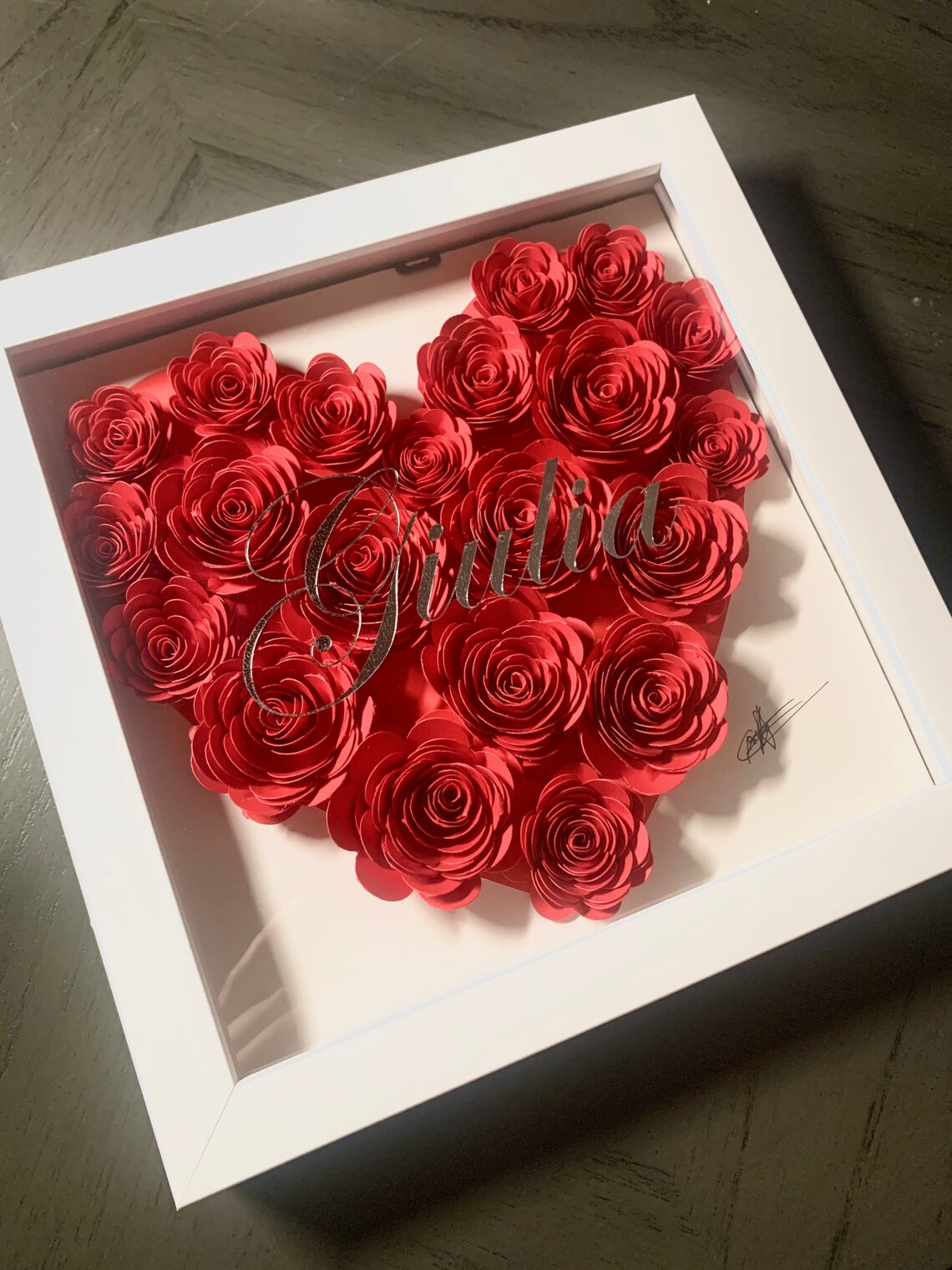 Cute Personalized Heart Shadow Box, Couple Gift, Anniversary, Mother’s ...