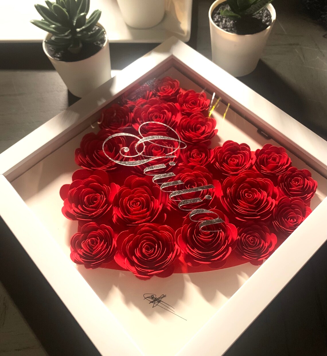 Cute Personalized Heart Shadow Box Couple Gift Anniversary - Etsy