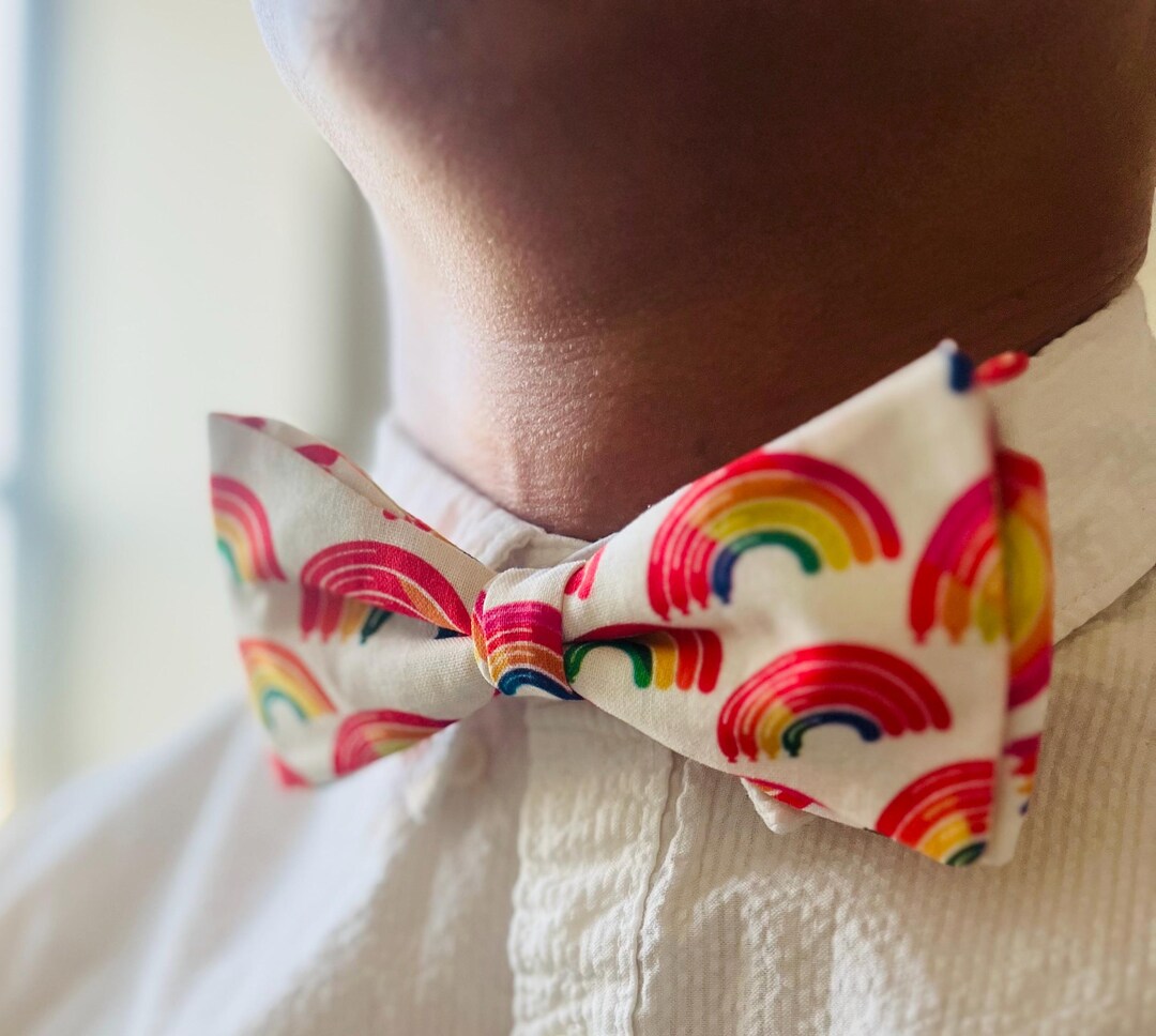 Rainbow Bow Tie - Etsy