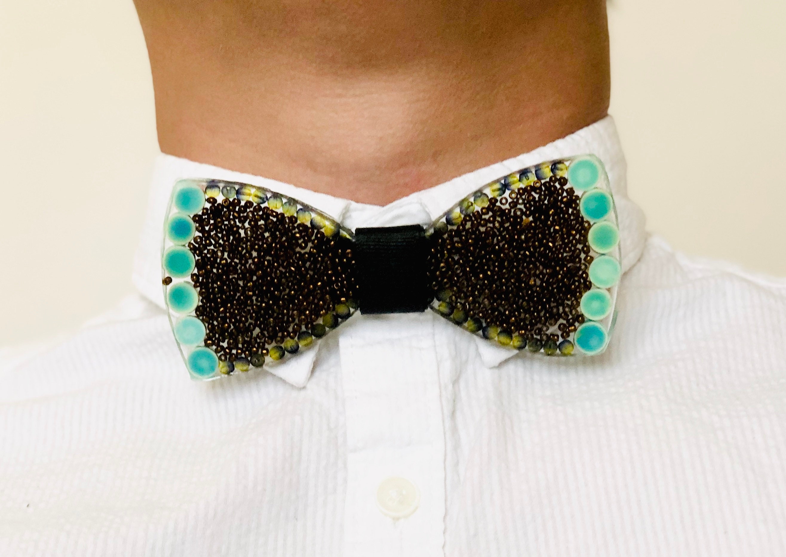 Resin Beaded Bow Tie - Etsy
