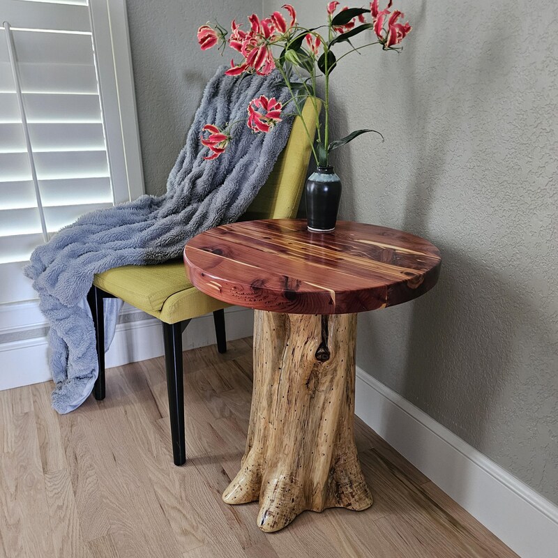 Log End Table - Etsy