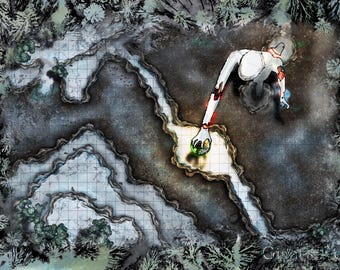 Giant Statue Prison Battle Map | Gridded+ungridded JPEG | Digital ...