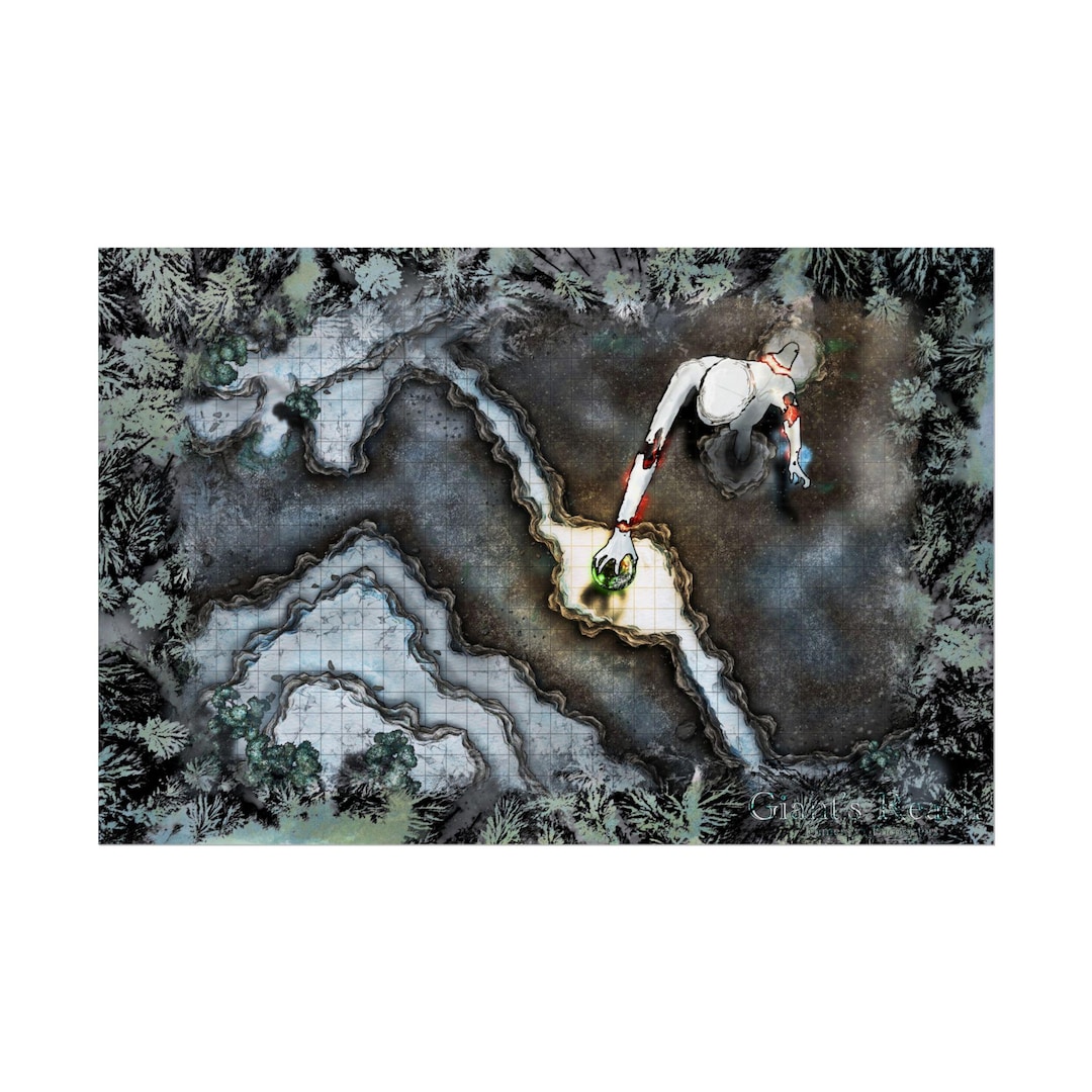 Giant Statue Prison Printed Battle Map for D&D Pathfinder Fantasy TTRPG ...