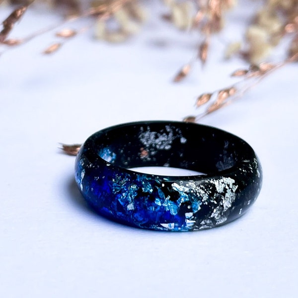 Blue Resin Ring - Etsy