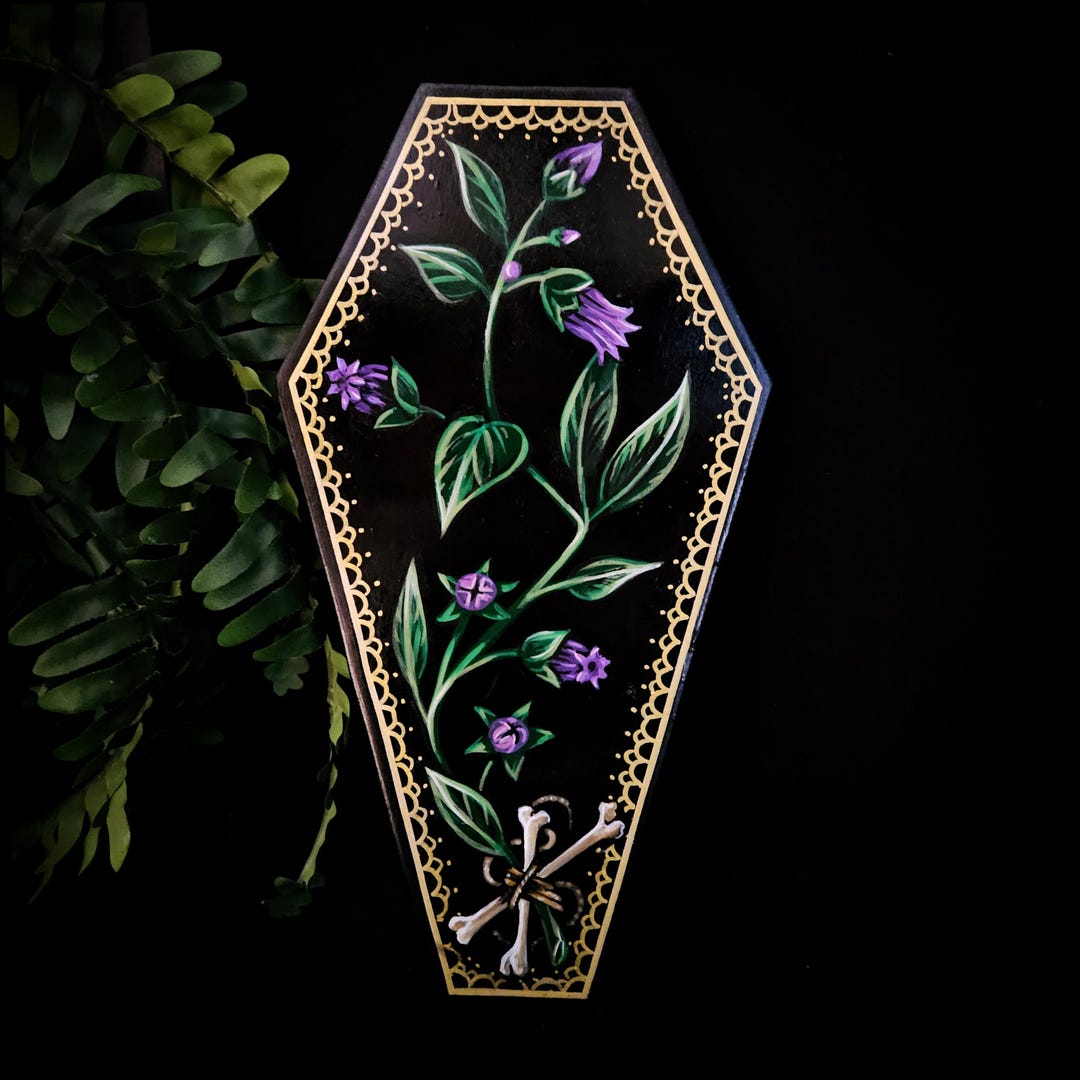 Belladonna, Deadly Nightshade Painting, Poisonous Plant, Coffin Plaque ...