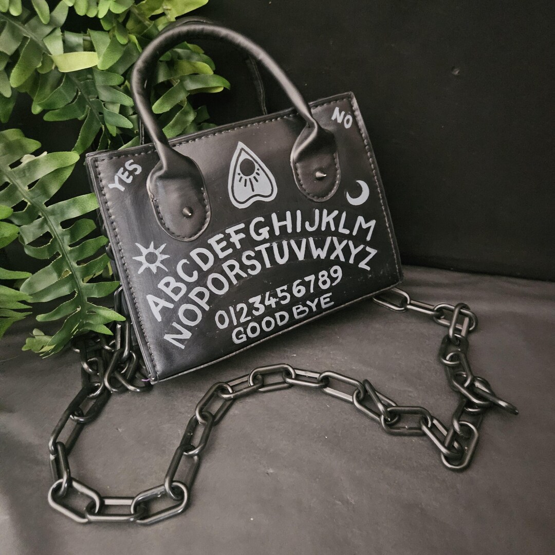 Black and Grey Dead to Me, Ouija Purse, Handbag, Black Spike Studs ...