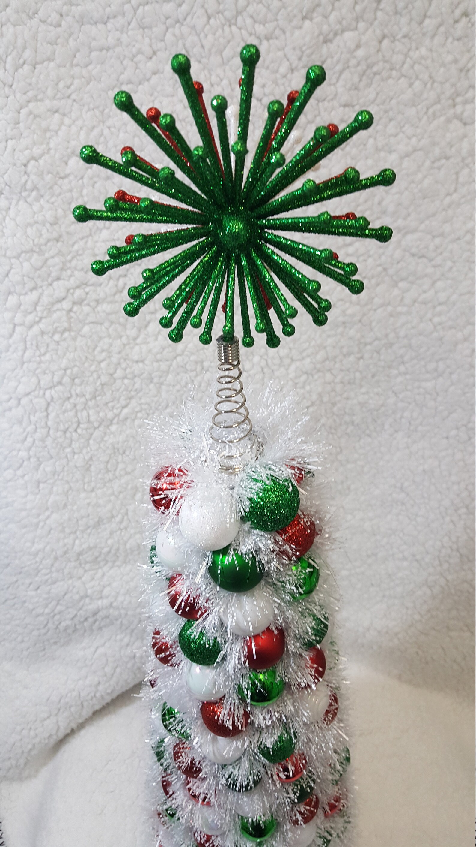 Christmas Cone Tree Red Green and White Ornament Tree Cone - Etsy