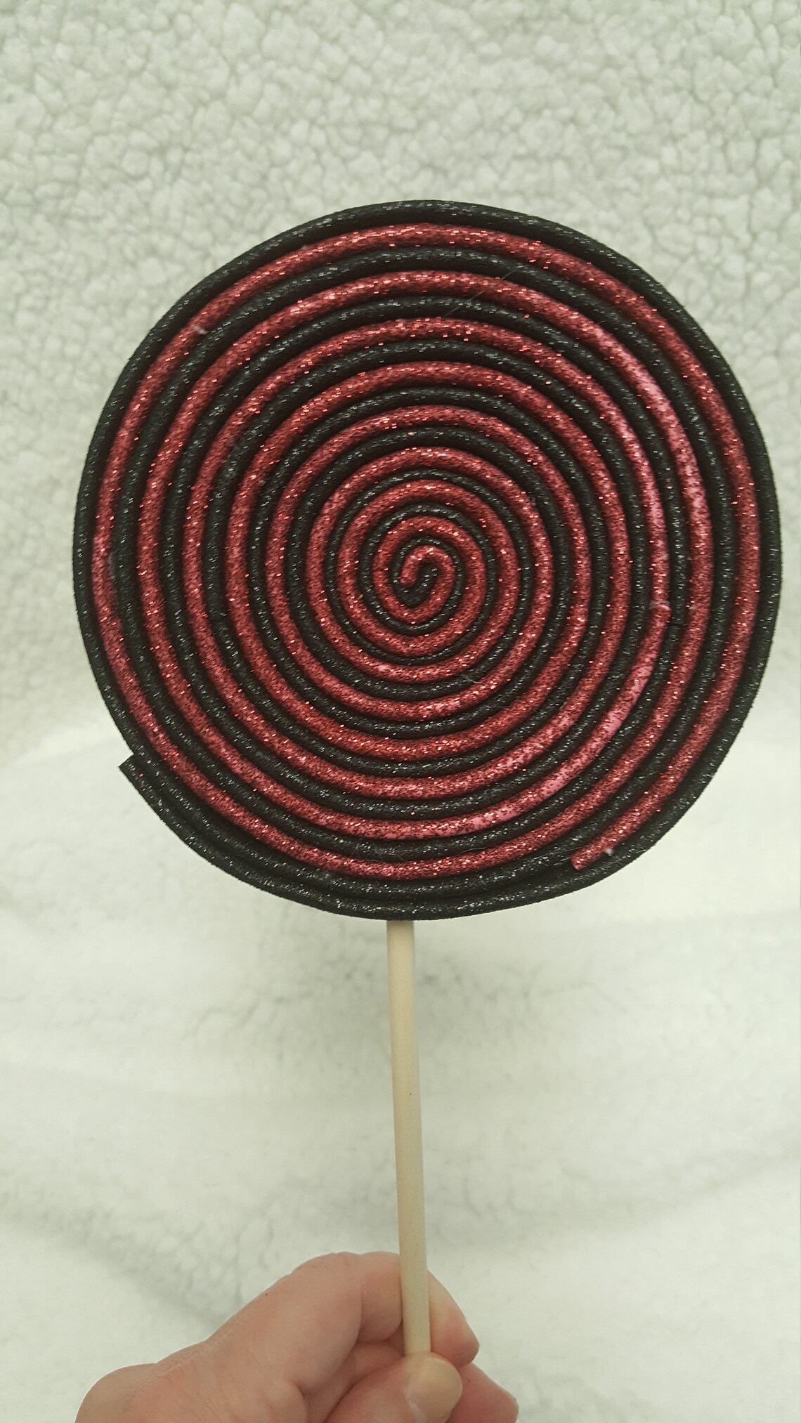 Lady Bug Decor Spring/summer Glitter Foam Lollipop Black and | Etsy