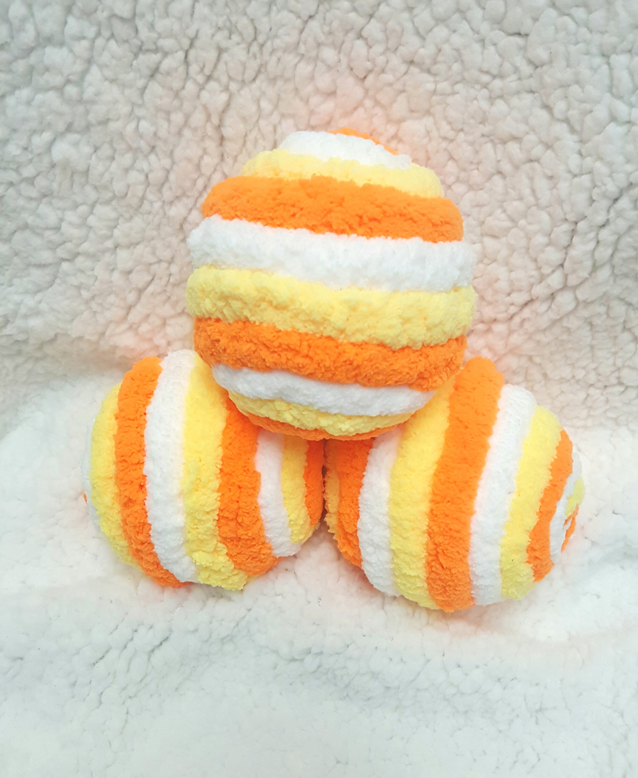 Candy Corn Decorative Fuzzy Ornament Balls Halloween Yarn - Etsy