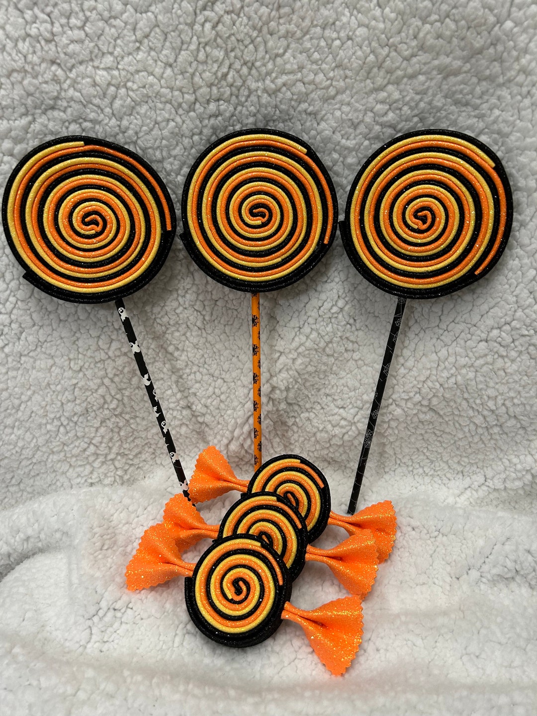 Halloween Fake Glitter Foam Candy or Pops, Spooky Theme Decor, Basket ...