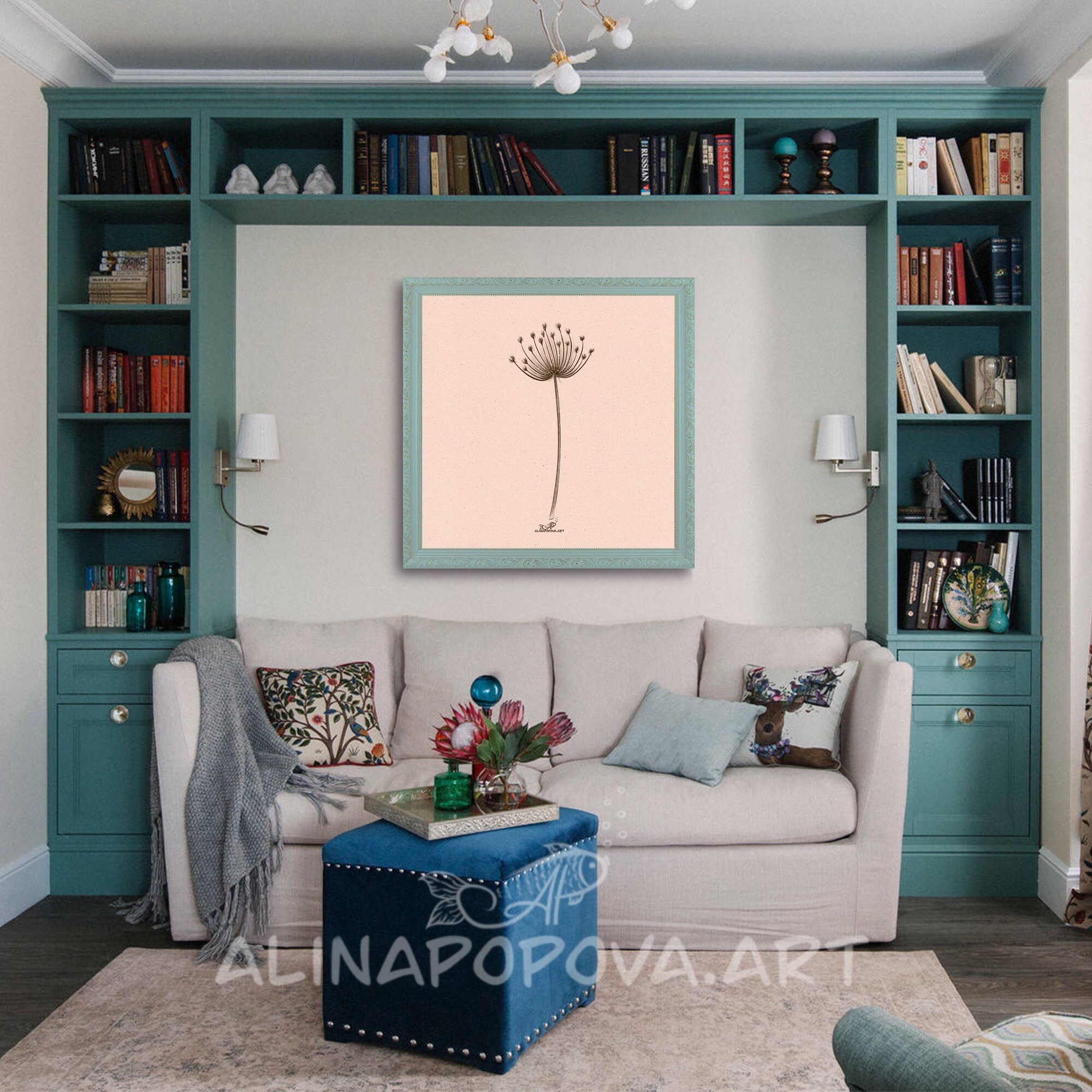 Dry Cow Parsnip, Plant, Floral Printable Wall Art, Graphic Botanical ...