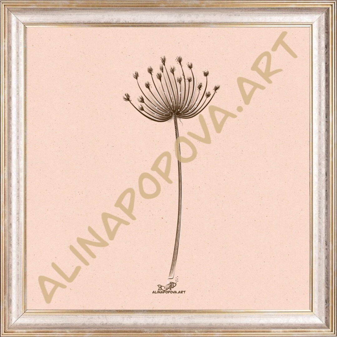 Dry Cow Parsnip, Plant, Floral Printable Wall Art, Graphic Botanical ...