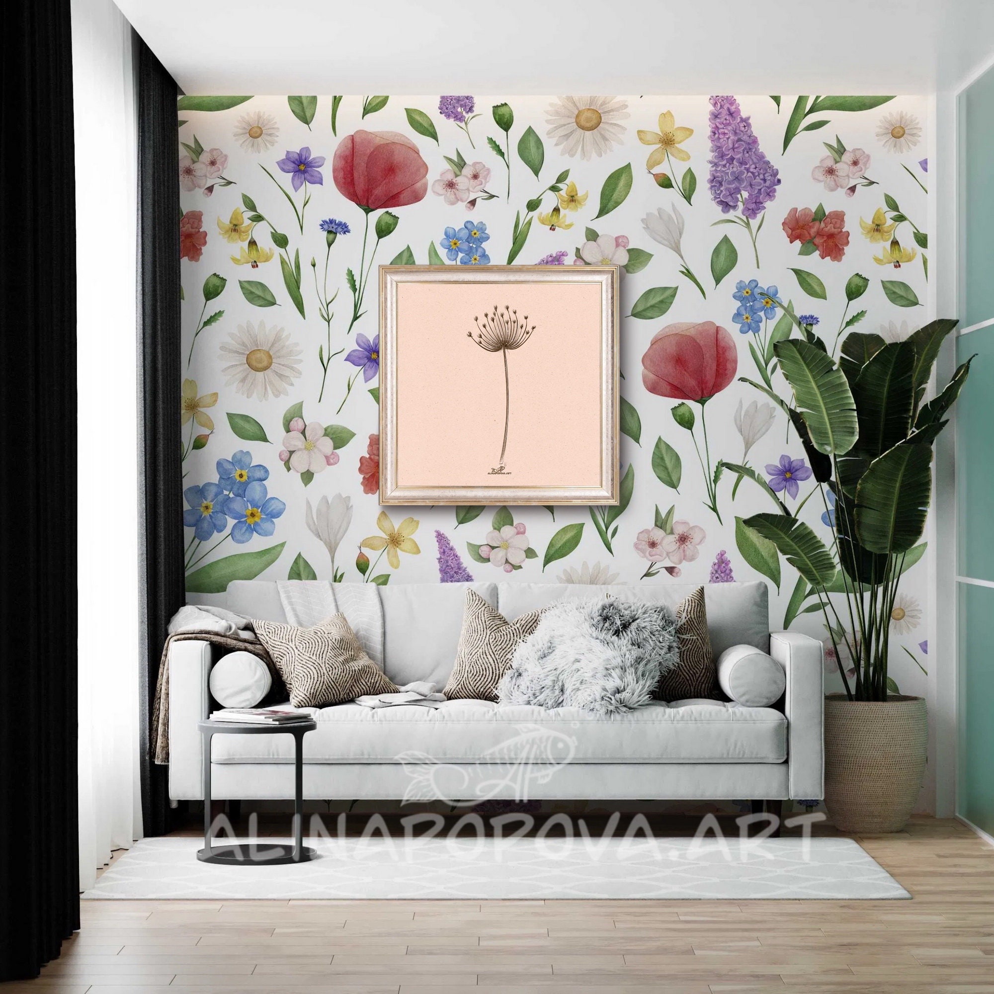 Dry Cow Parsnip, Plant, Floral Printable Wall Art, Graphic Botanical ...