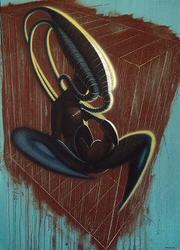 Futuristic Alien Art, Alien Queen Wall Art, Original Acrylic Painting ...