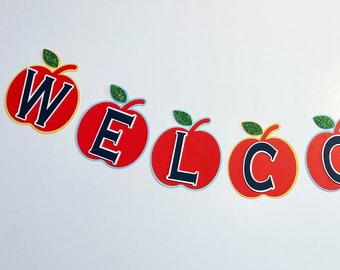 Back to School Apple Banner - Etsy